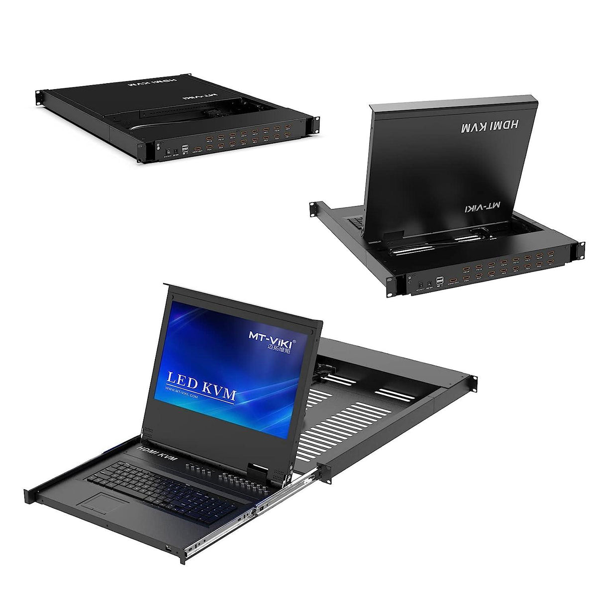 17" LCD KVM Console Switch Drawer 8 Port HDMI + Cables For 1U Rack（17308HL） – MT-VIKI
