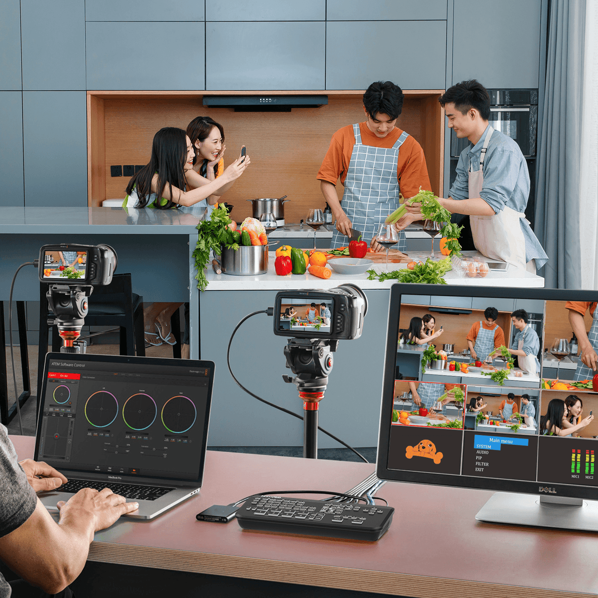 HDMI Live Stream Switcher, Video Mixer Switch with Multi-view Preview ...