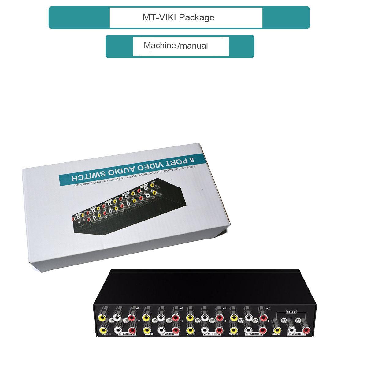 8 Way AV RCA Switch, 8 in 1 Out Composite Video L/R Audio Switcher ...