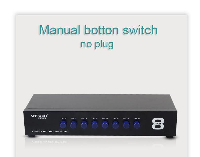 8 Way AV RCA Switch, 8 in 1 Out Composite Video L/R Audio Switcher ...