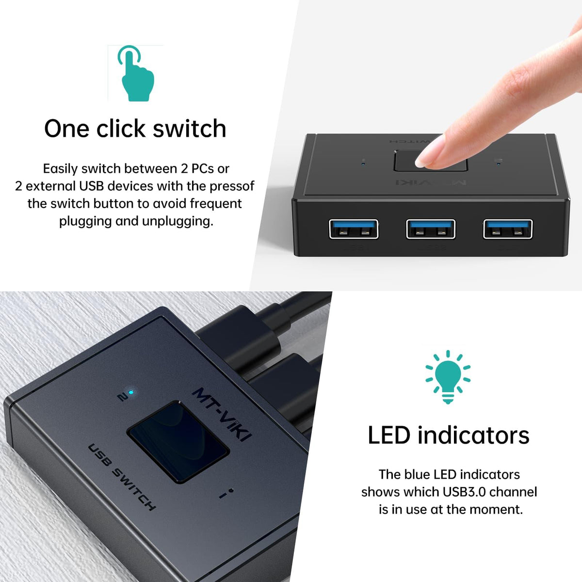 USB3.0 SwitchPro 2x1/1x2 3.0 Bidirectional Switch（SU302） – MT-VIKI