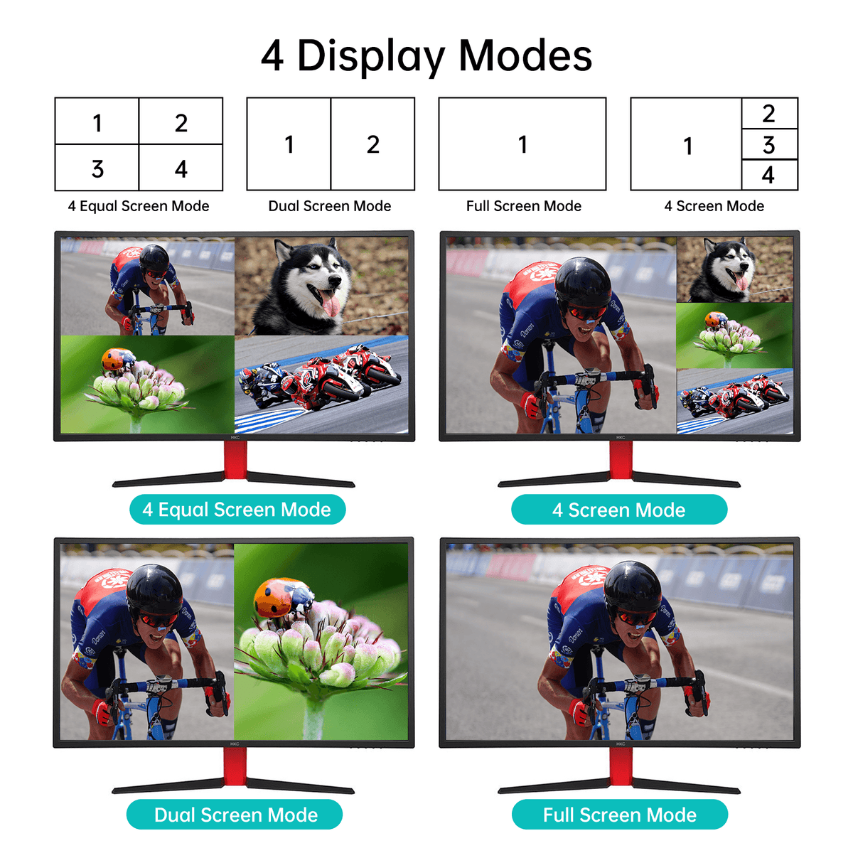 4K 30hz Quad HDMI Multi-viewer 4 in 1 out 4 to 1 Monitor Multiviewer ...