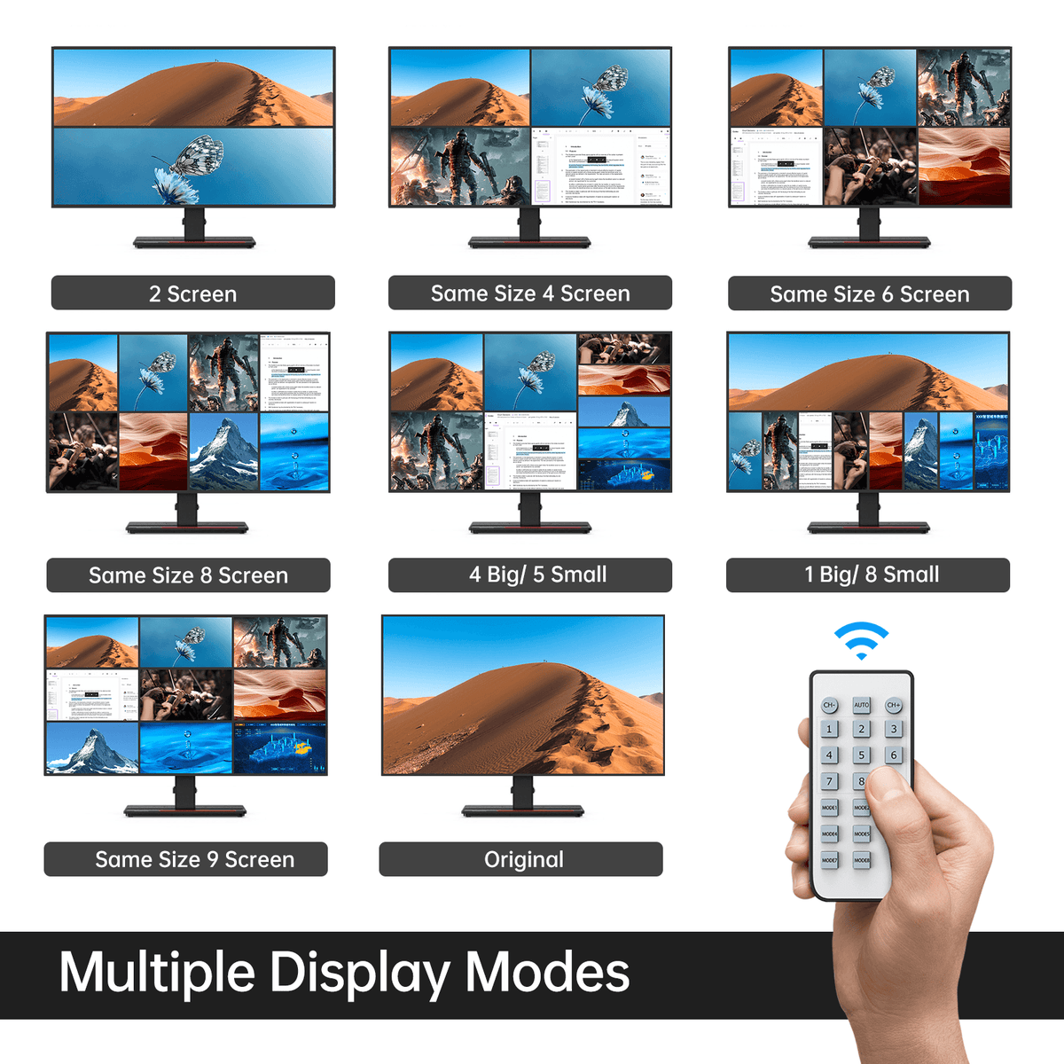 4K 30hz HDMI Multi-viewer 9x1 Monitor Multiviewer 9 to 1 (SW091C) – MT-VIKI