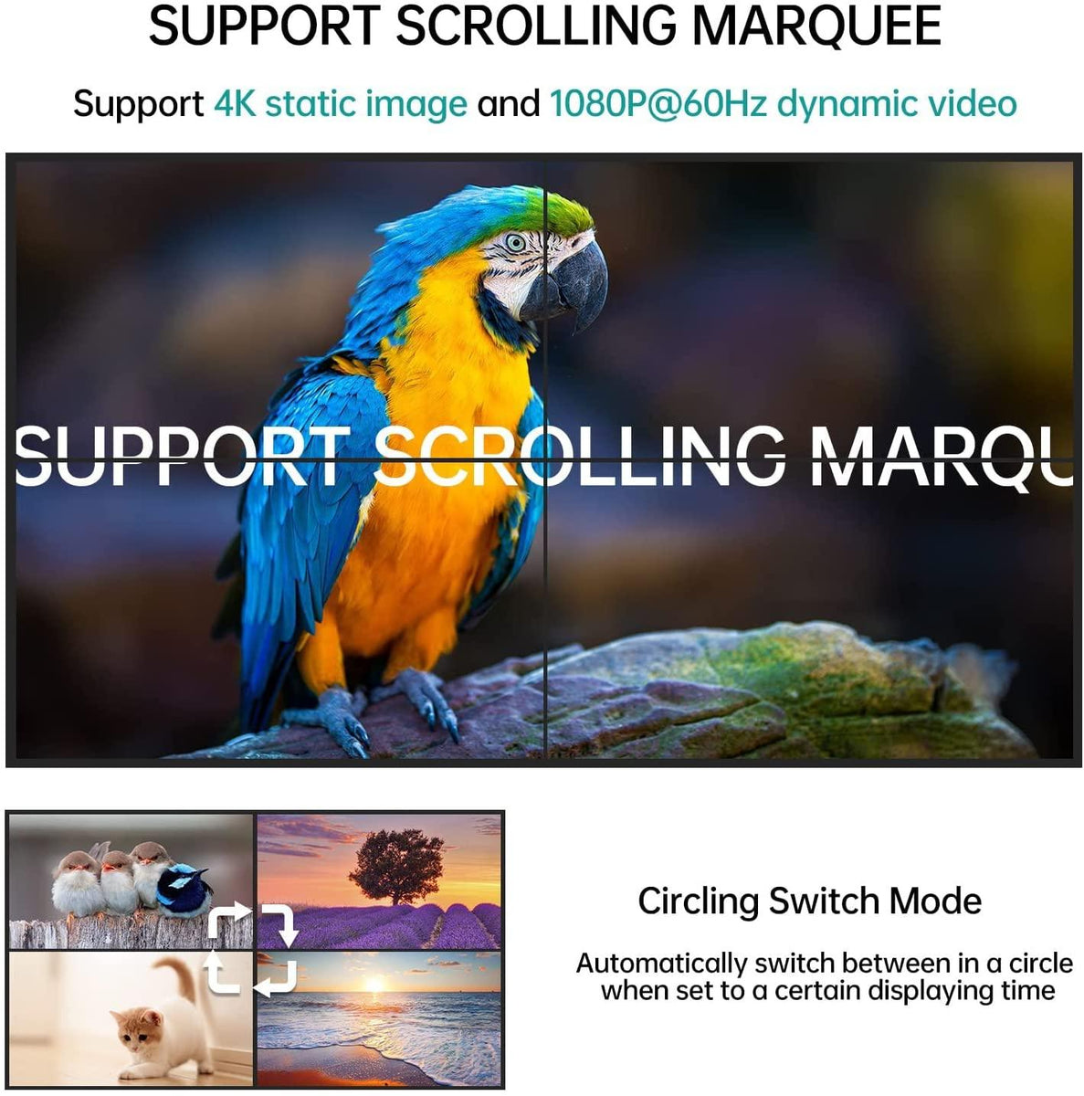 Seamless Video Wall Processor 2x2 with PIP POP Support HDMI matrix 4 in ...